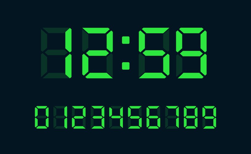 Digital Clock Numbers Vector Images (over 12,000)