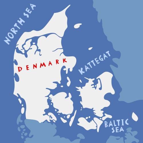 Hand drawn stylized map of denmark landmarks Vector Image