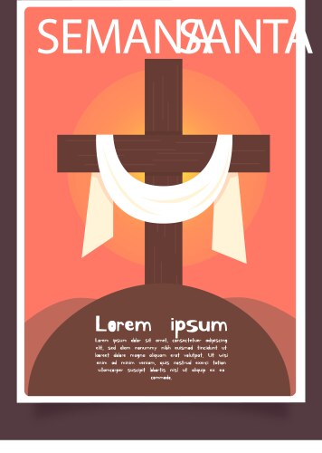 Holy week poster template Royalty Free Vector Image