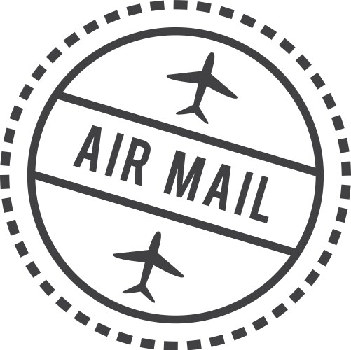 Air mail stamp fast postal service mark Royalty Free Vector
