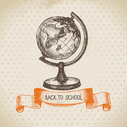 Hand drawn back to school vintage background Vector Image