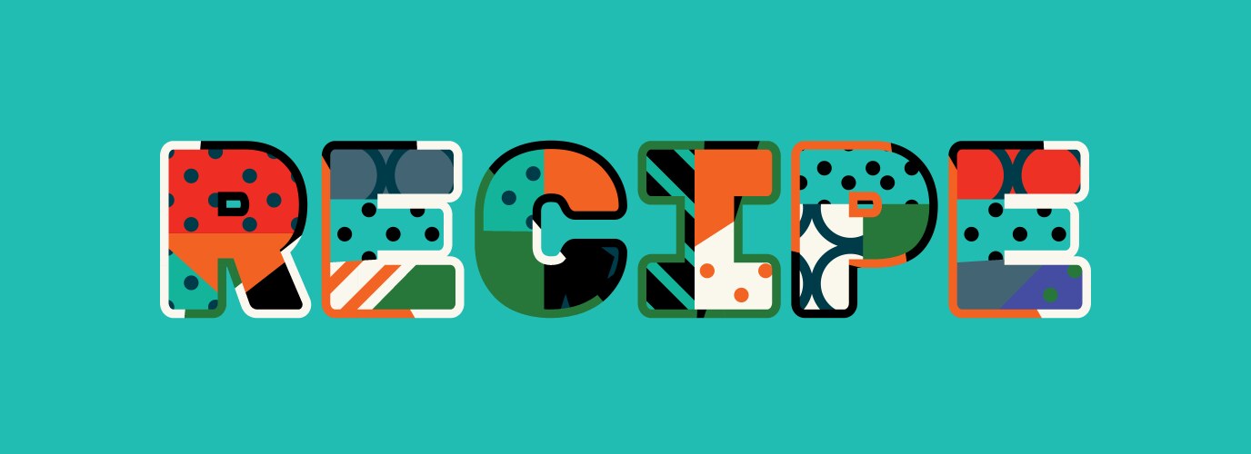 Recipe theme word art Royalty Free Vector Image