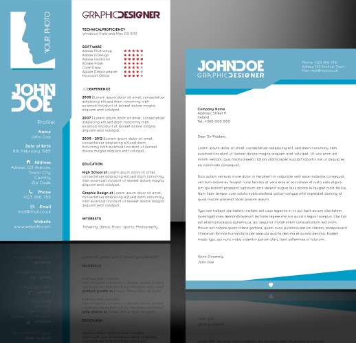 Curriculum vitae or cv application paper sheet Vector Image