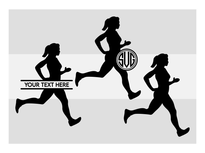 Running svg silhouette run svg runner monogram Vector Image