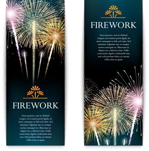 Fireworks banner vertical Royalty Free Vector Image