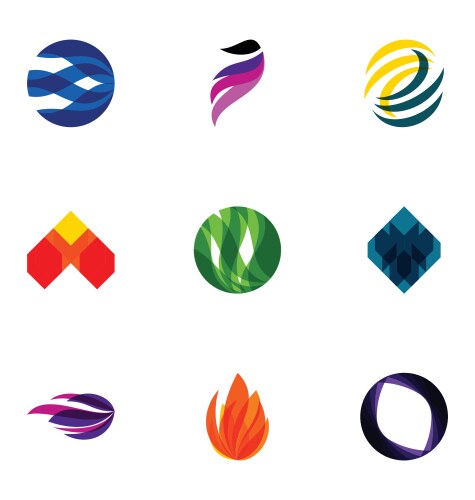 Logo design elements set 76 Royalty Free Vector Image