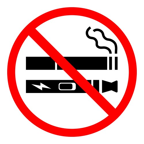 No smoking vaping prohibition sign Royalty Free Vector Image