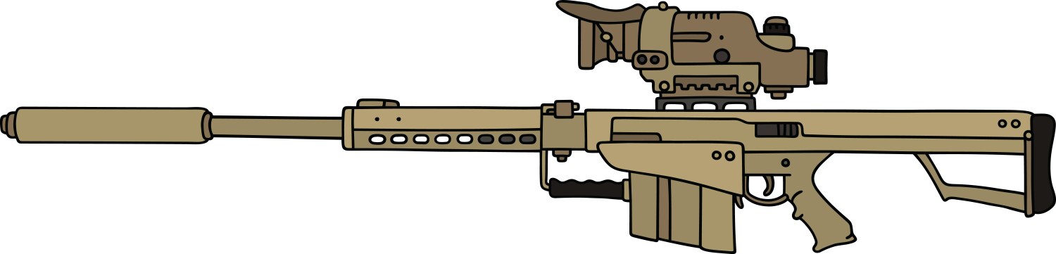 Big sniper rifle Royalty Free Vector Image - VectorStock