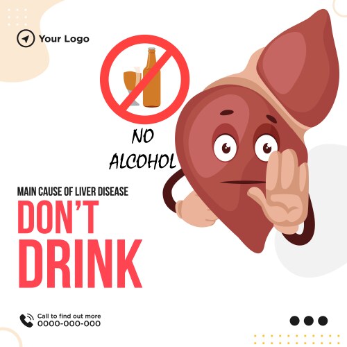 Banner design of stop alcohol Royalty Free Vector Image