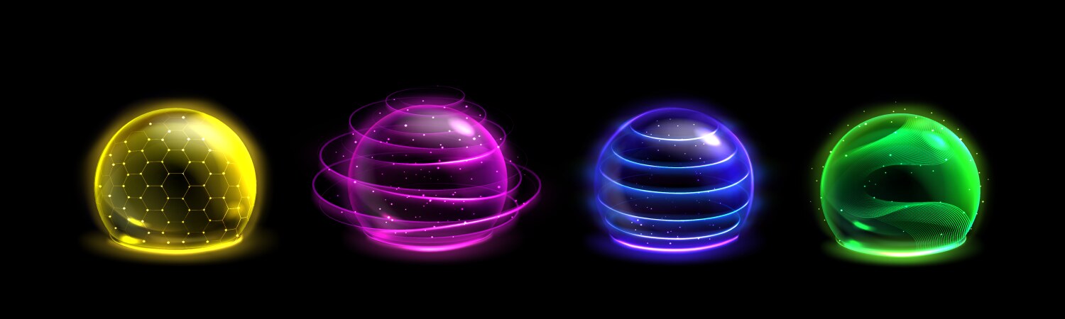 Futuristic shield spheres Royalty Free Vector Image