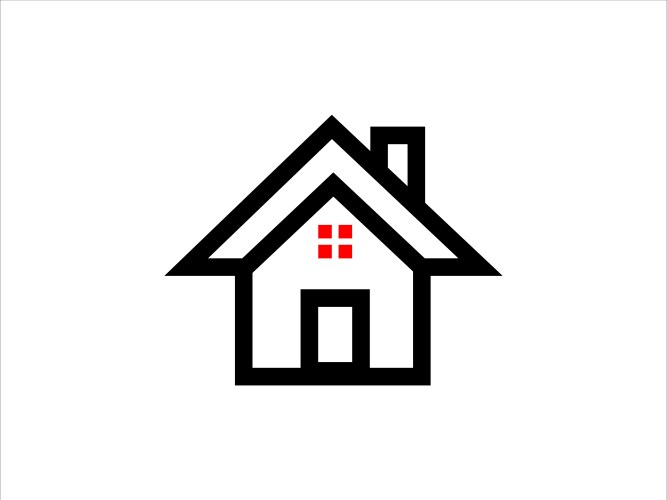 Simple house logo design Royalty Free Vector Image