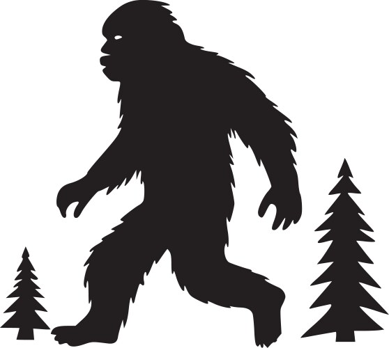 Bigfoot sasquatch yeti peace sign silhouette Vector Image