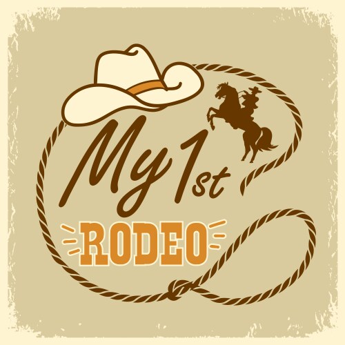 My first rodeo colors printable Royalty Free Vector Image
