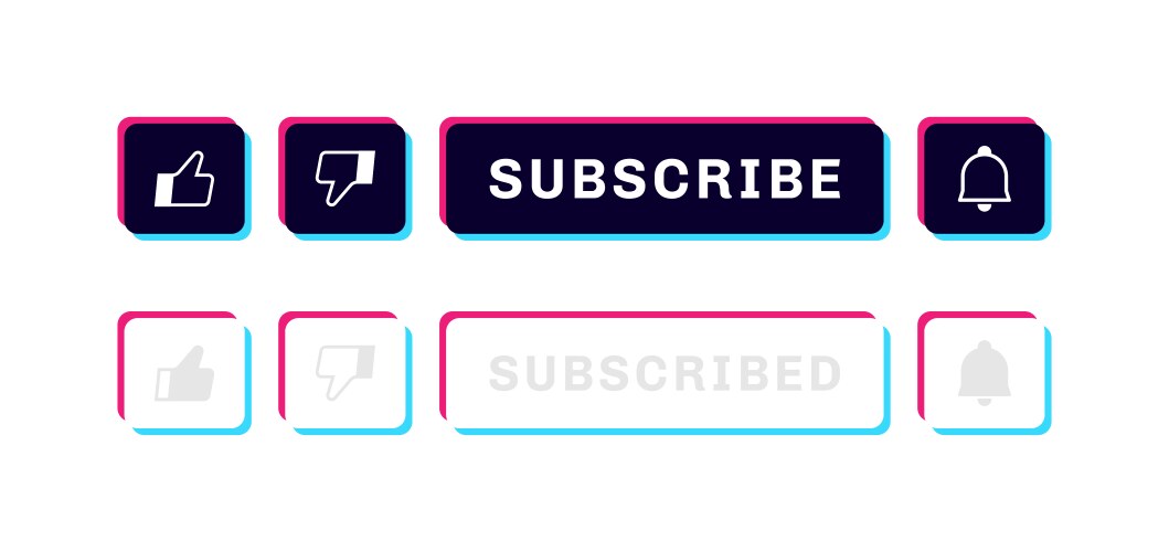 Social media subscribe panel with thumb up Vector Image