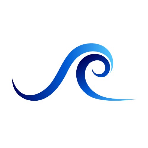 Waves sea sunrise logo design concept template Vector Image