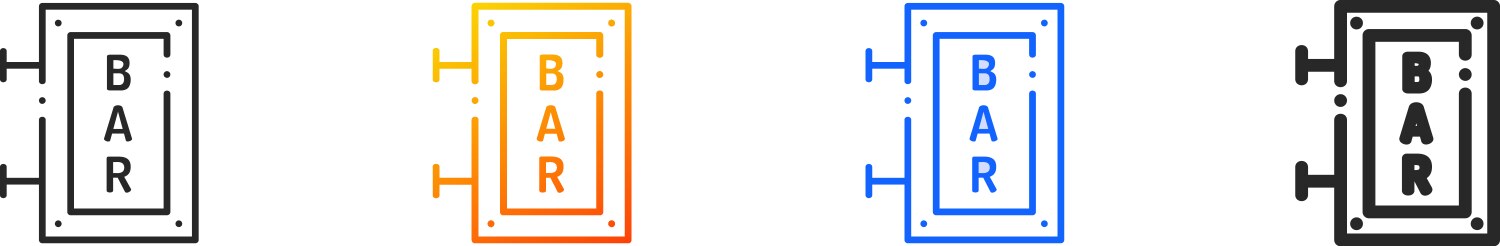 Box iconthin linear gradient blue stroke and bold Vector Image