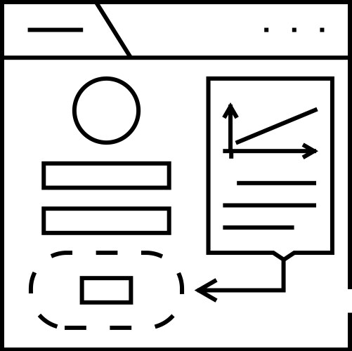 Fitts law ux ui design icon color Royalty Free Vector Image