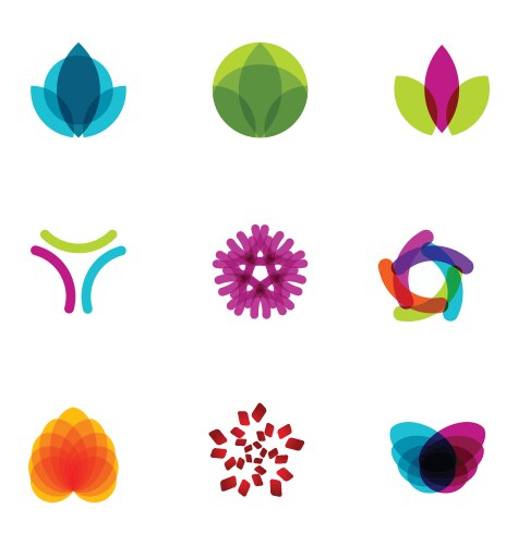 Logo design elements set 15 Royalty Free Vector Image