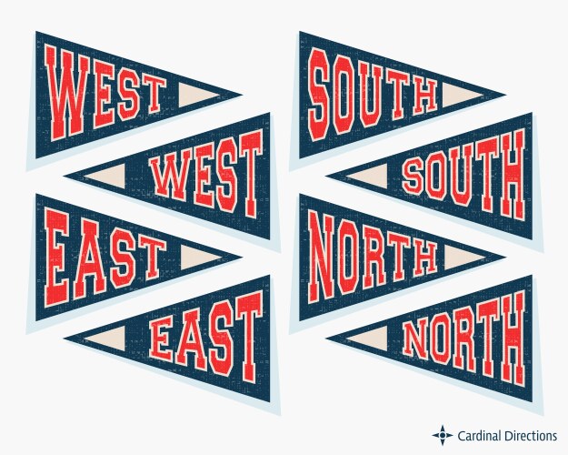 Pennant flag set for college teams Royalty Free Vector Image