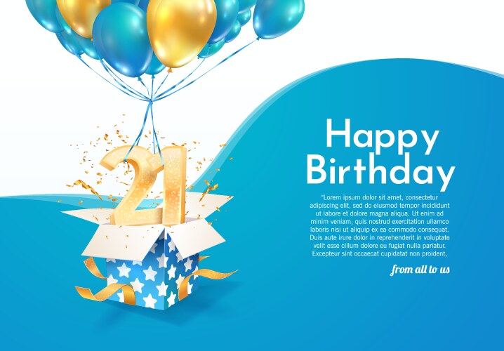 Happy Birthday 21 Vector Images (over 790)