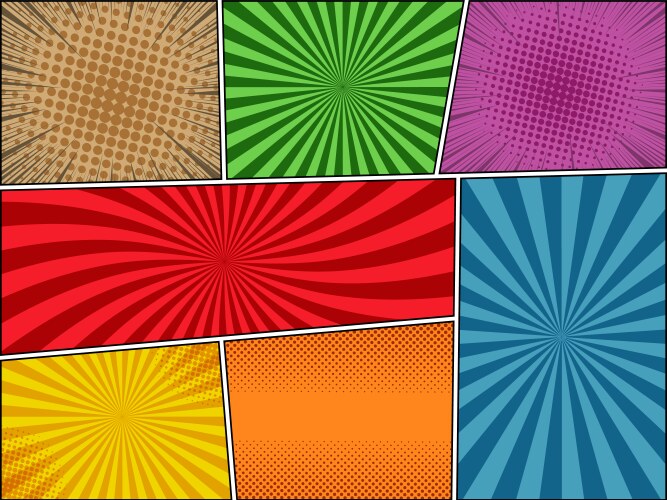 Comic book page template in pop-art style Vector Image