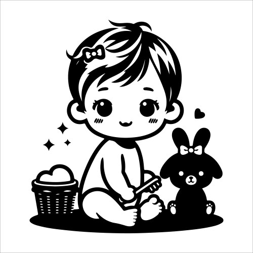 Cute baby art Royalty Free Vector Image - VectorStock