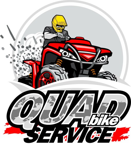 Quad bike off-road atv logo dust and dirt Vector Image