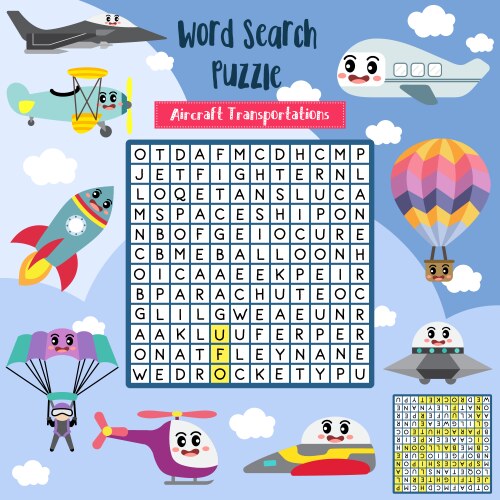 Puzzle and coloring activity page - word search Vector Image