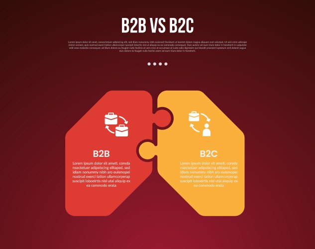 B2b vs b2c business infographic for comparison Vector Image