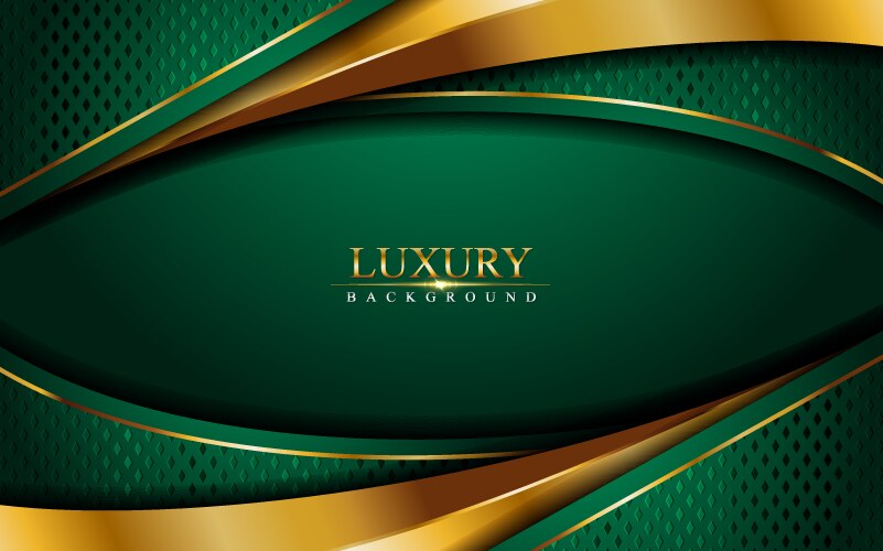 Luxury green background with curved glowing Vector Image