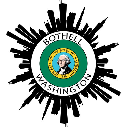 Spokane skyline washington flag usa travel Vector Image