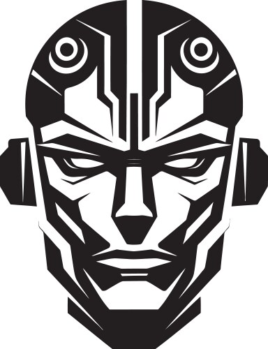Electronic avatar cyberrobotic face design Vector Image