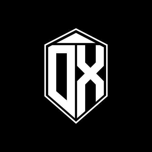 Dx logo monogram with shield shape design template