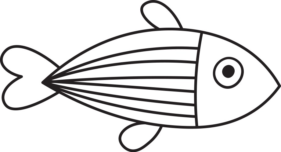 Freshwater fish outline Royalty Free Vector Image