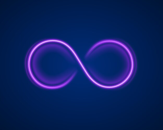 Infinity symbol with glowing hummingbird Vector Image