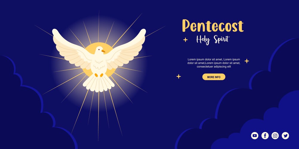 Pentecost sunday holy spirit banner white divine Vector Image