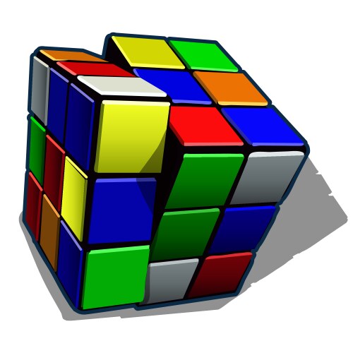 Rubiks cube isolated on white background Vector Image