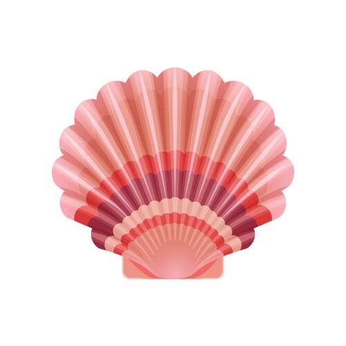 Cute bright pink cartoon seashell icon colorful Vector Image