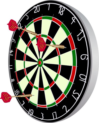 Dart board layout design - darts game Royalty Free Vector