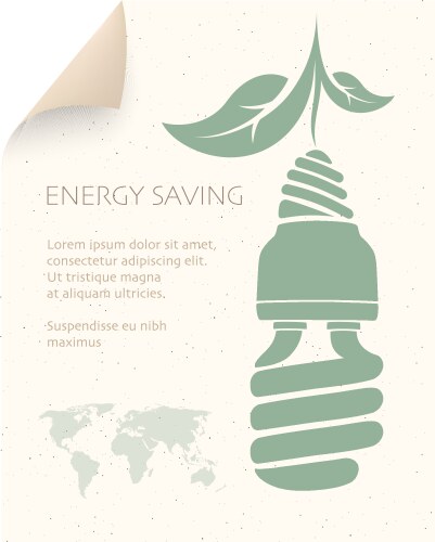Realistic save eco energy template Royalty Free Vector Image