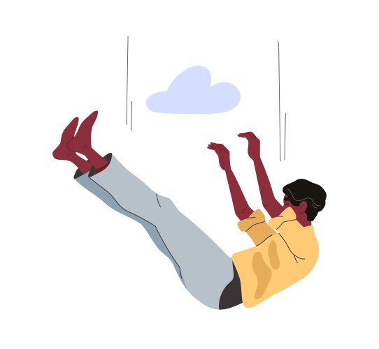 Falling person concept woman in sky with clouds Vector Image