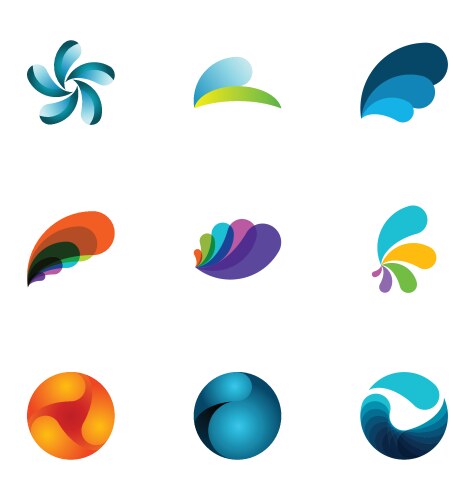 Logo design elements set 15 Royalty Free Vector Image