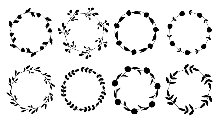 Floral decorations set Royalty Free Vector Image