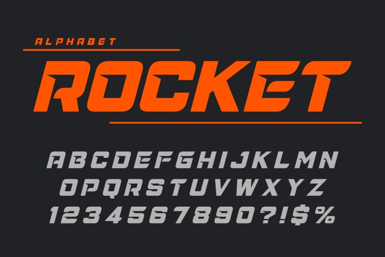Racing font aggressive and stylish lettering Vector Image