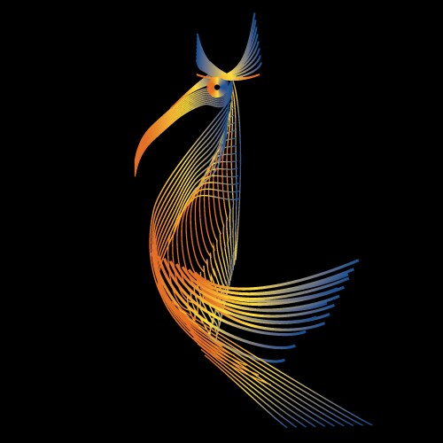 Create-dotted-spiral-vortex bird Royalty Free Vector Image
