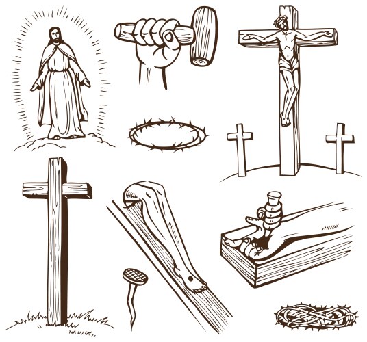 Crucifixion jesus christ a religious symbol Vector Image