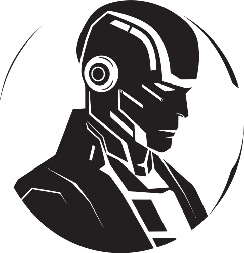 Electronic enigma android head robotic rhapsody Vector Image