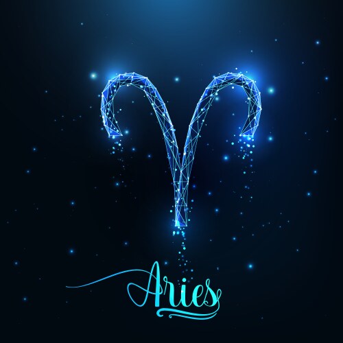 Aries zodiac sign blue star horoscope symbol Vector Image