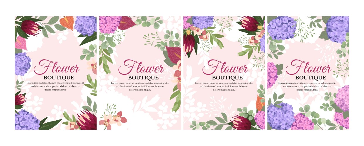 Collection of three vertical cards templates Vector Image