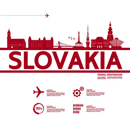 Bratislava castle landmarks of slovakia the most Vector Image